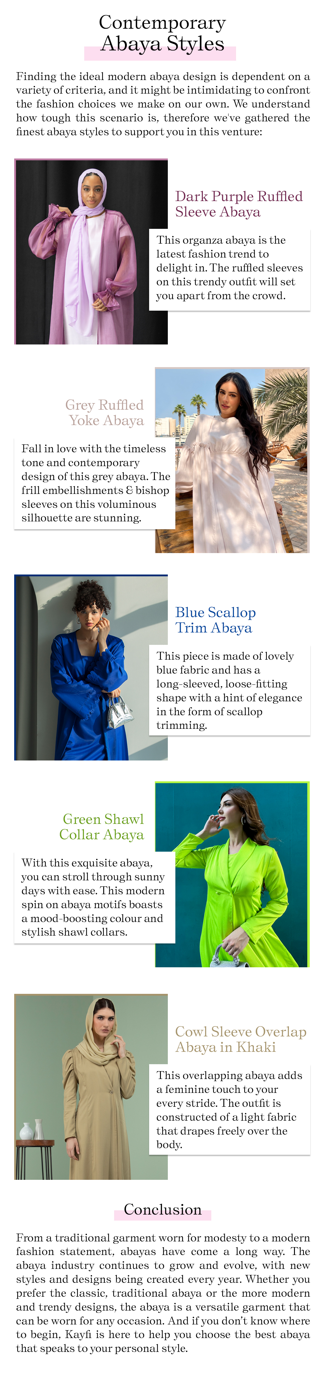 Contemporary Abaya Styles [INFOGRAPHIC] - New-Lingo Infographics